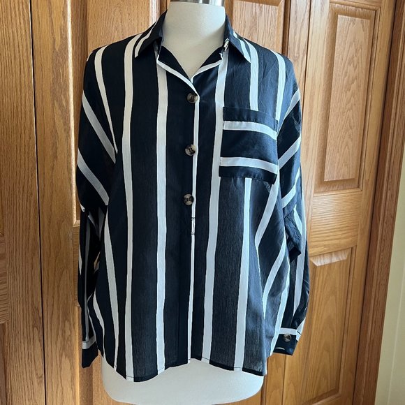 Topshop | Tops | Topshop Wide Stripe Shirt New With Tags | Poshmark